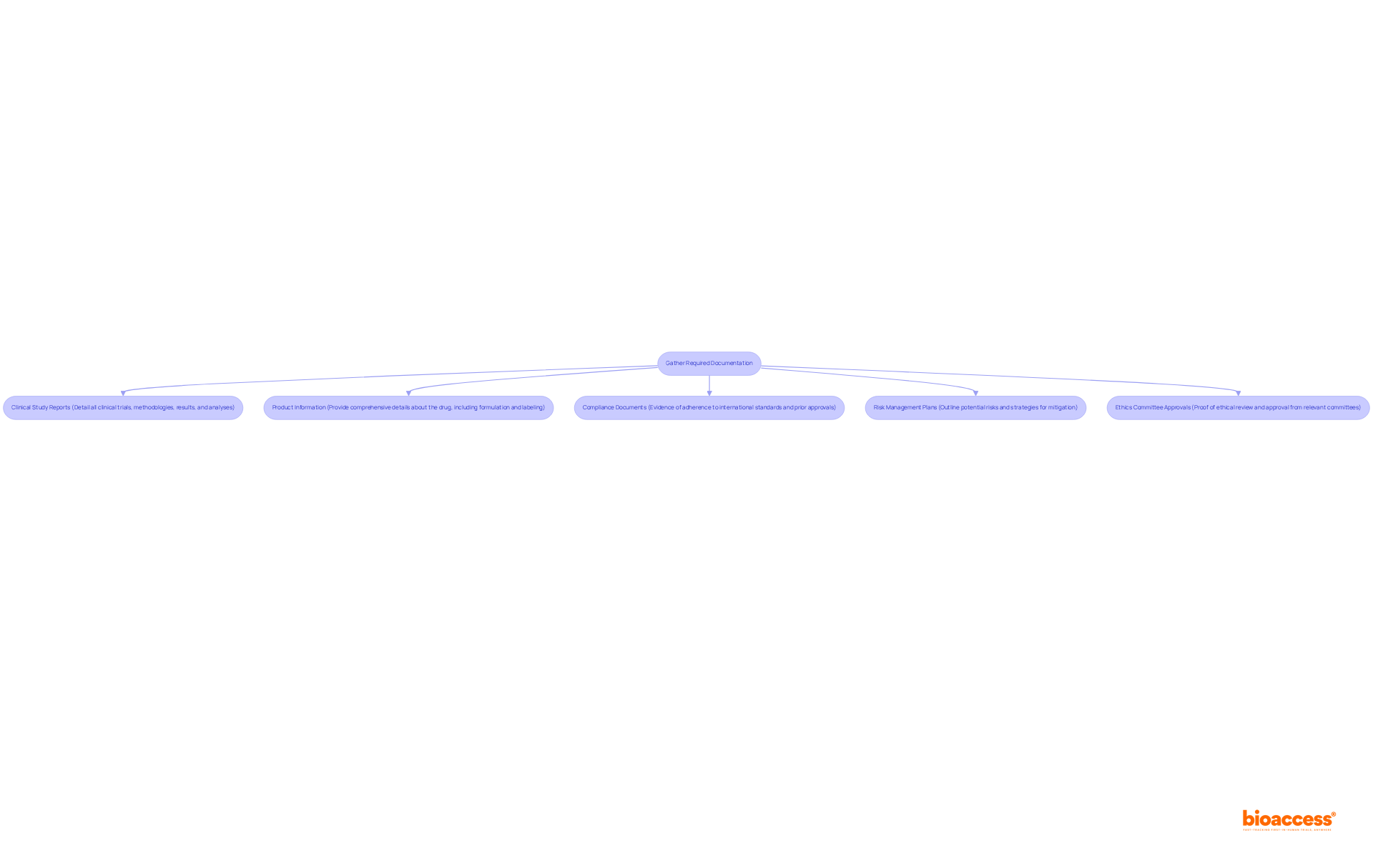 Follow the arrows to see the necessary documents for your submission dossier. Each box represents a crucial step in the preparation process, ensuring you gather all required information for a successful submission.