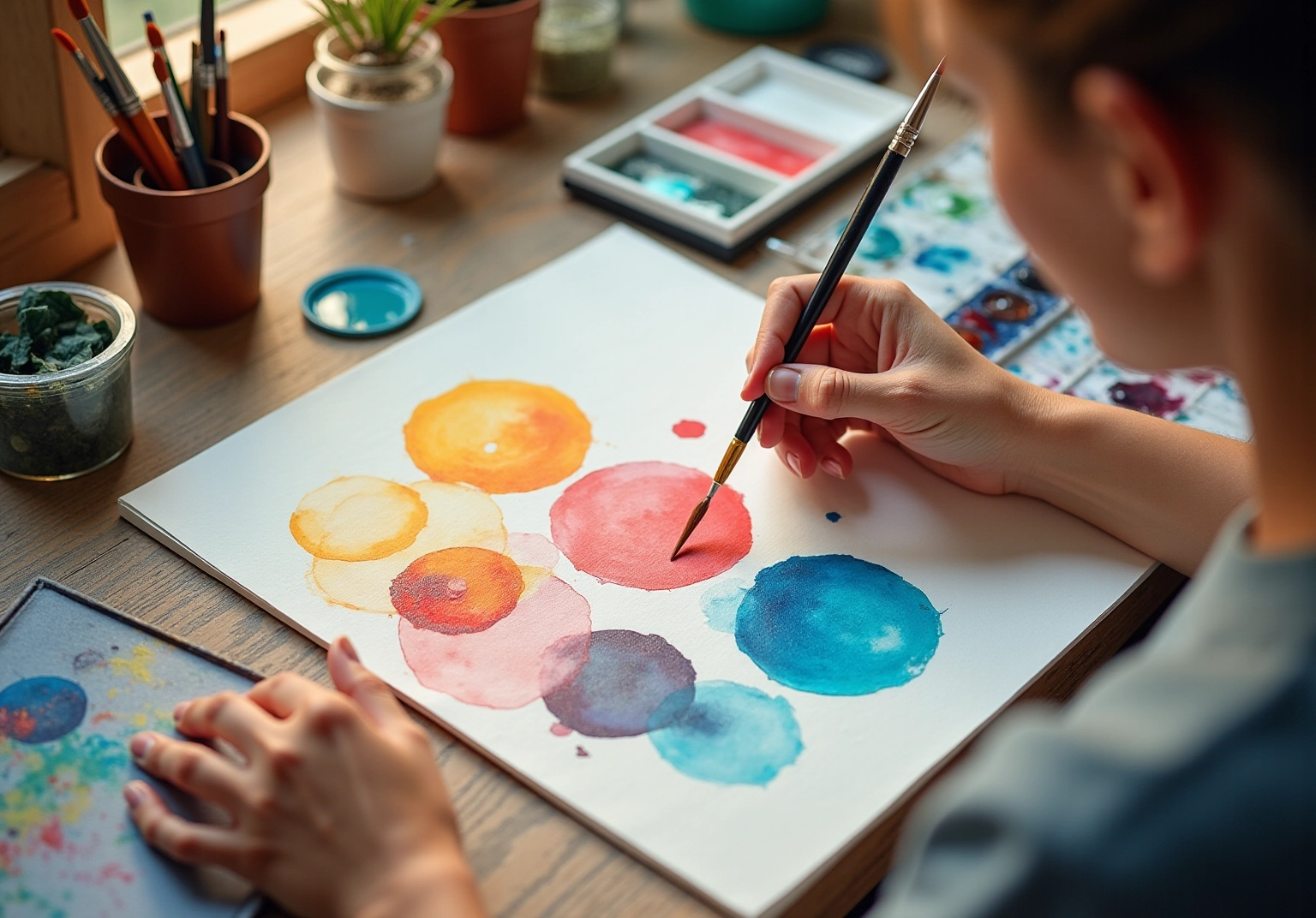 Playful Watercolor Practice with Circles Playful Watercolor Practice with Circles