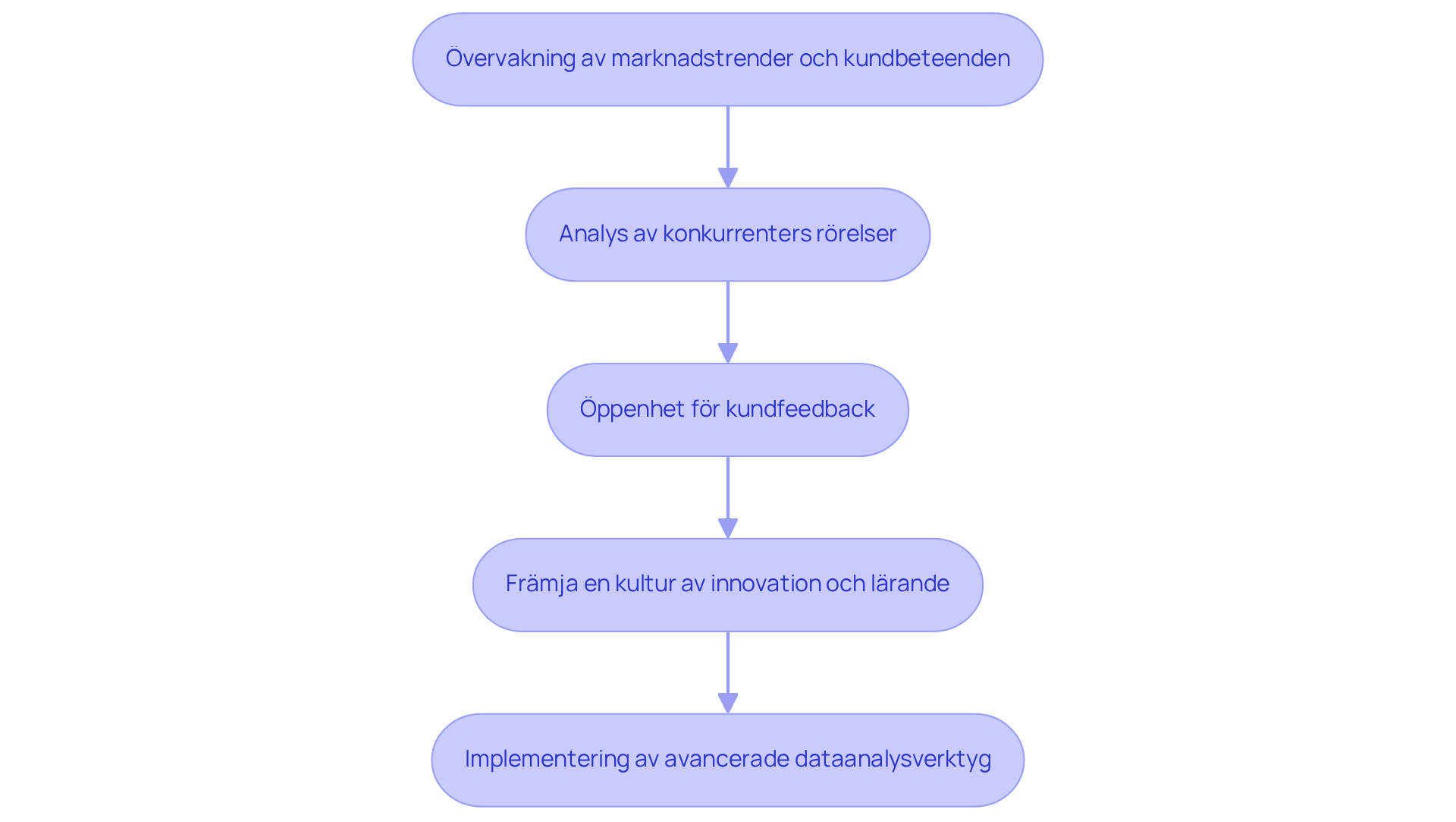 Varje steg representerar en del av anpassningsprocessen — följ pilarna för att se hur företag kan justera sina strategier. Varje steg representerar en del av anpassningsprocessen — följ pilarna för att se hur företag kan justera sina strategier.