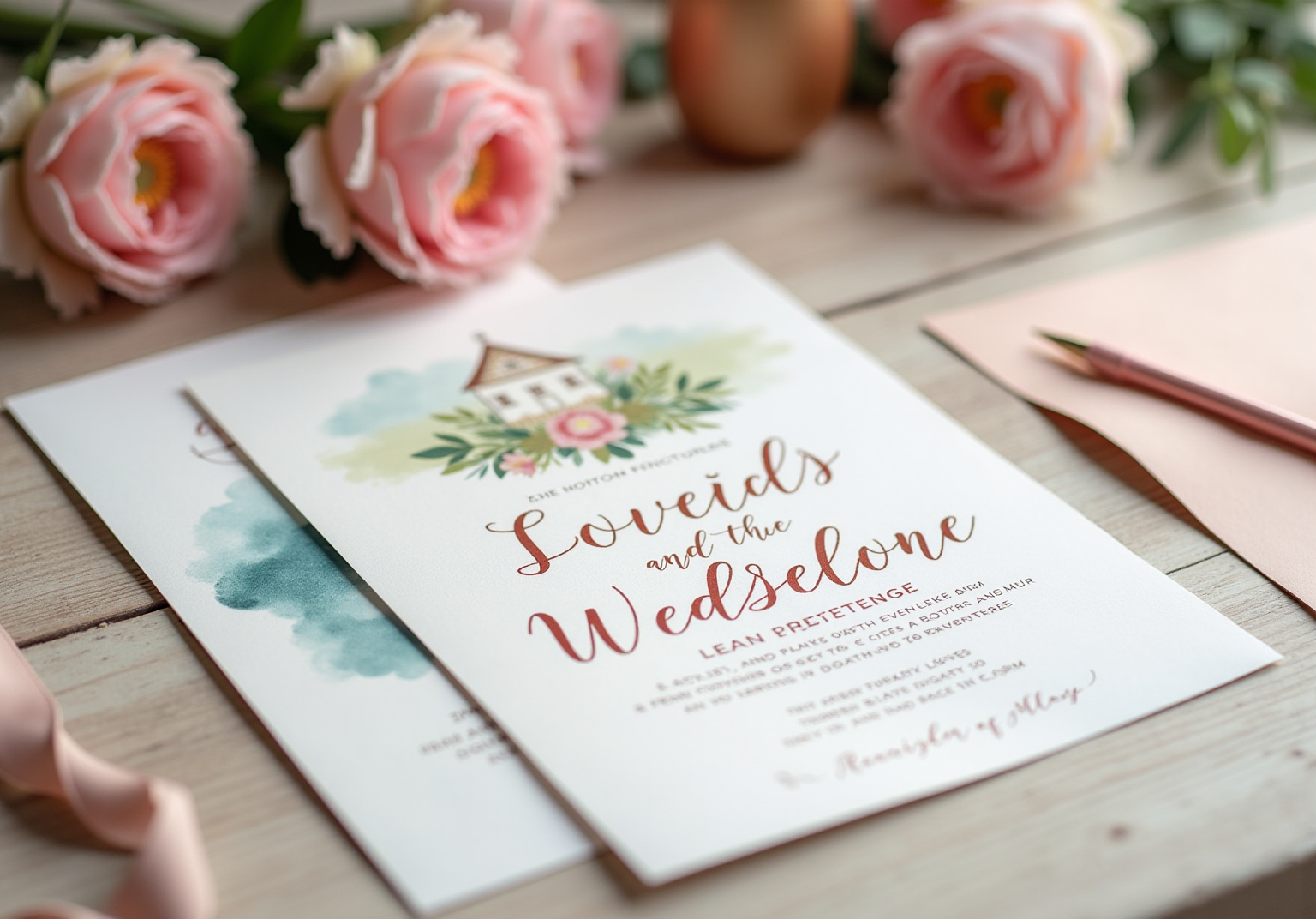 Personalized Watercolor Wedding Invitations Personalized Watercolor Wedding Invitations