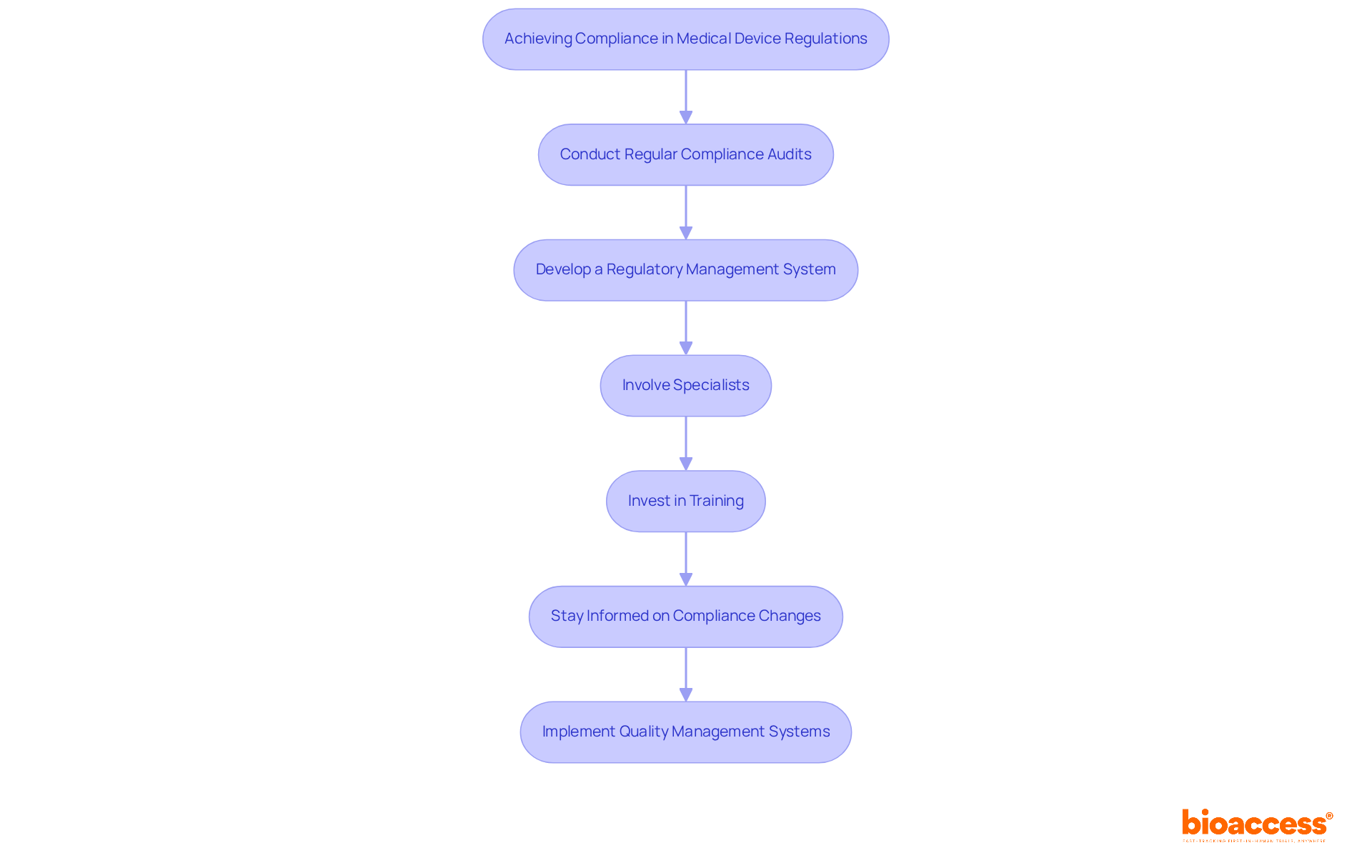 Each box represents a strategy that companies can implement to ensure compliance. Follow the arrows to see how each step contributes to the overall goal of regulatory adherence.