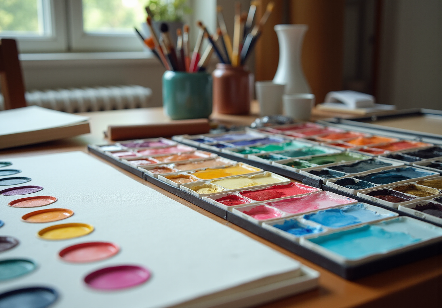 Luxury Watercolor Products in an Artist's Studio Luxury Watercolor Products in an Artist's Studio