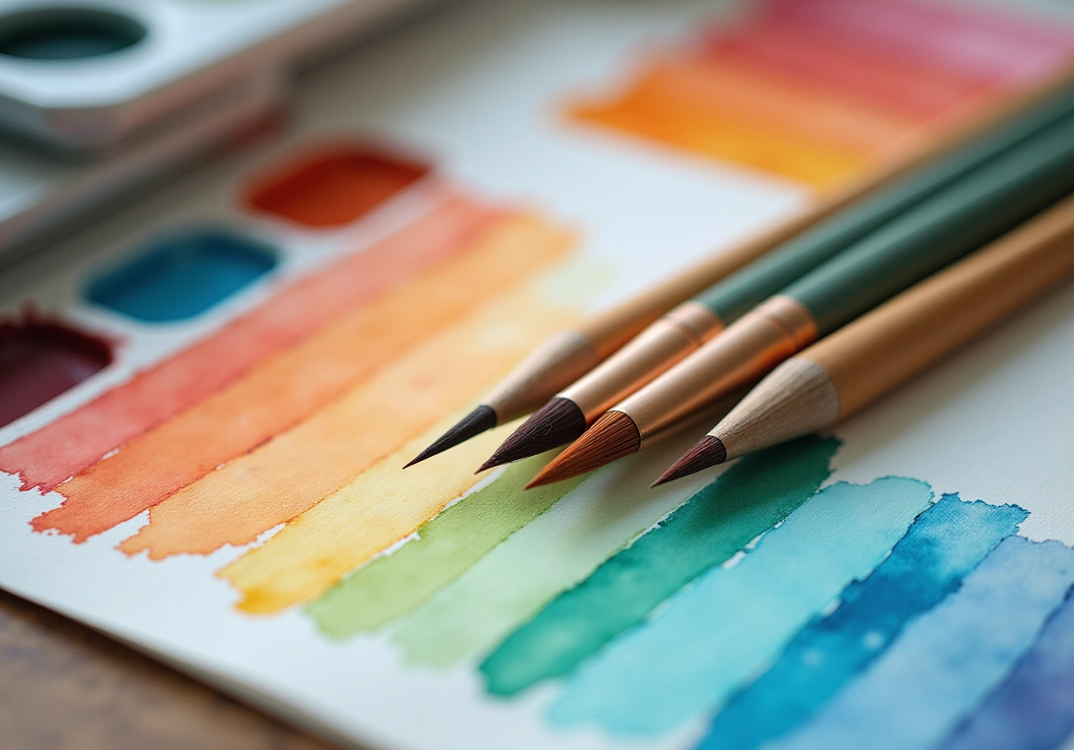 Precision Watercolor Brushes in Artist's Studio