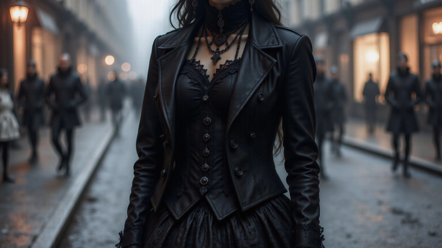 Preppy Goth Layered Ensemble