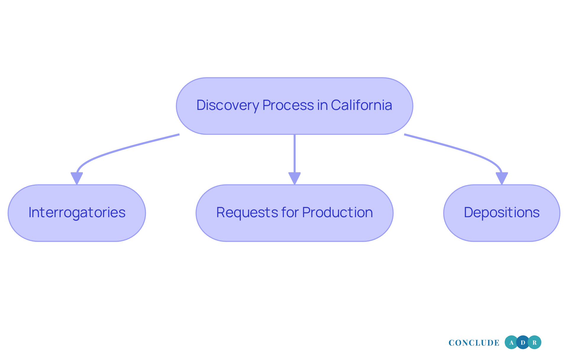 Follow the arrows to see the steps in the discovery process. Each box represents a method of gathering information that contributes to your case.