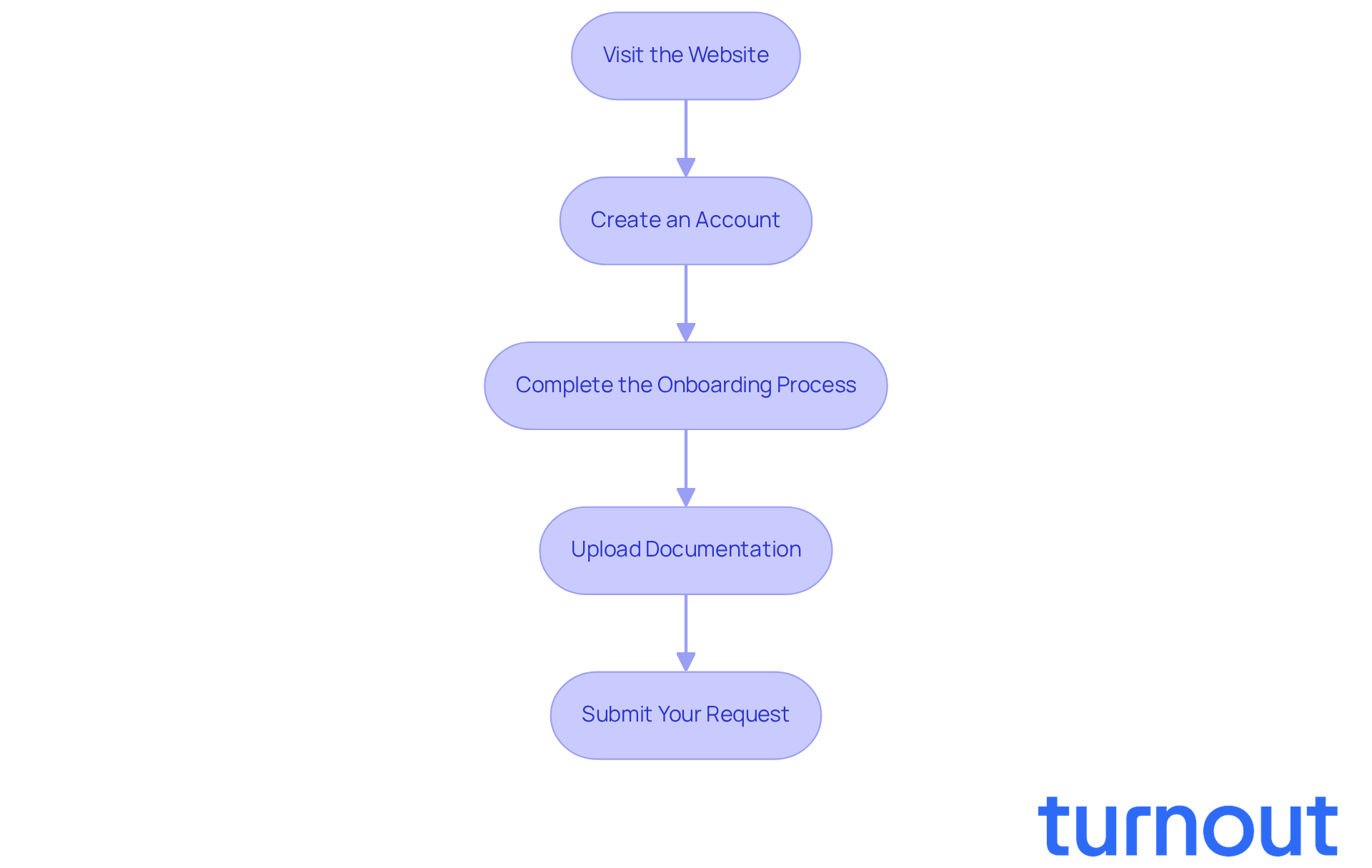 Each box represents a step in your application journey. Follow the arrows to see what you need to do next, from visiting the website to submitting your request. This flowchart is designed to guide you through the process smoothly.