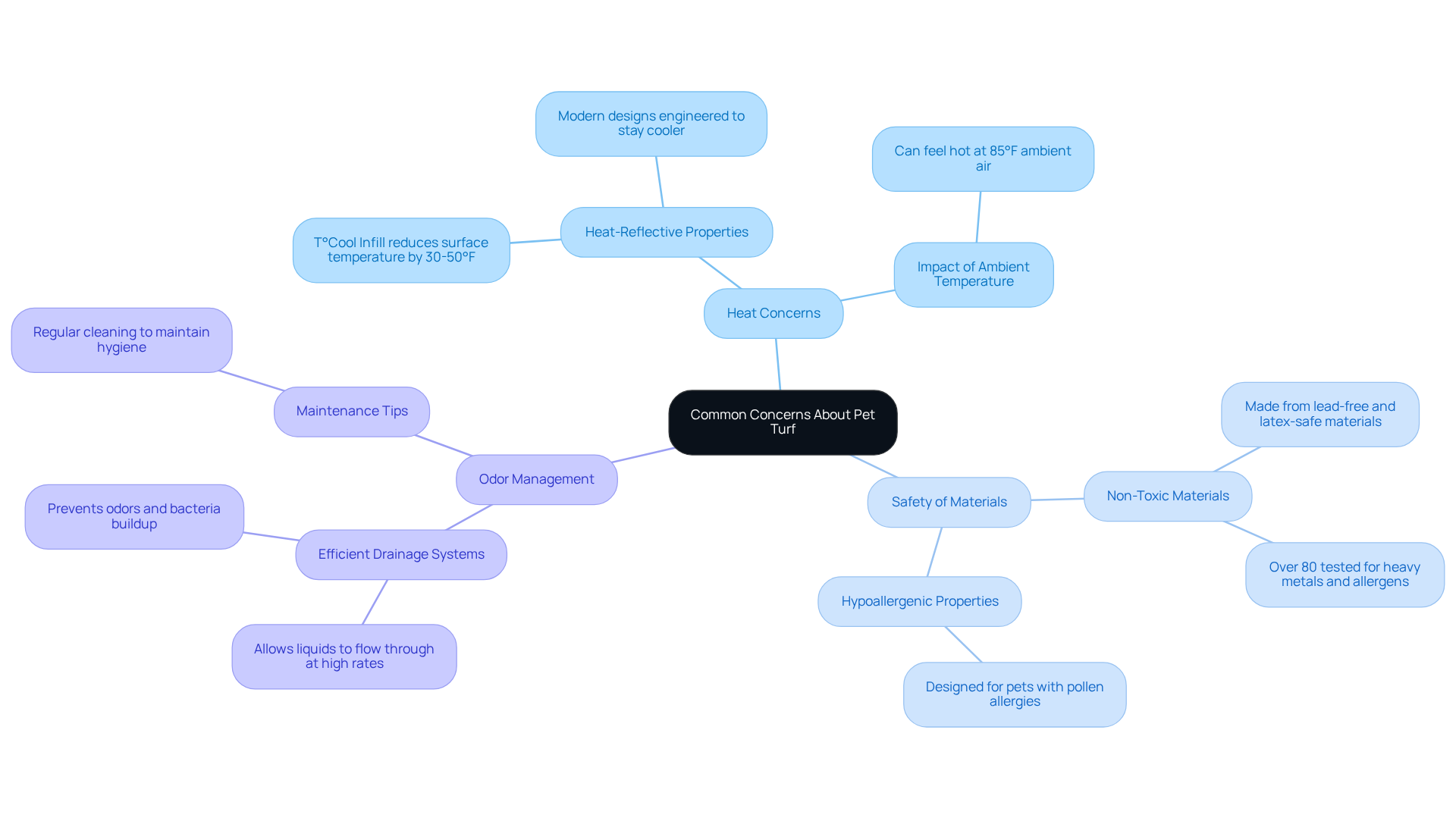 The central node represents the overall topic, while the branches show common misconceptions and their factual clarifications. Each color-coded branch helps you easily identify different areas of concern.