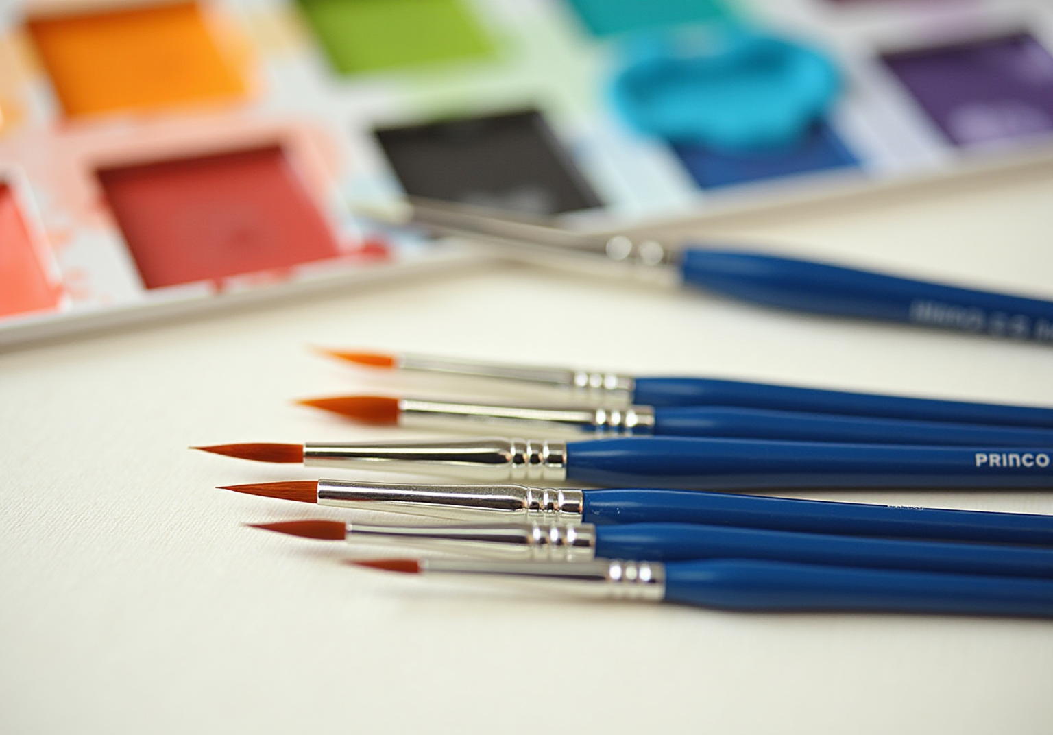 Princeton Aqua Elite Watercolor Brushes in an Artist's Studio