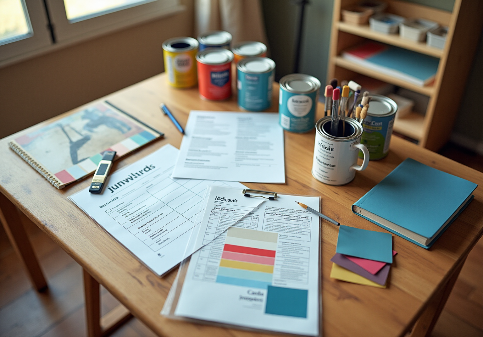 Organized Workspace for Home Project Planning