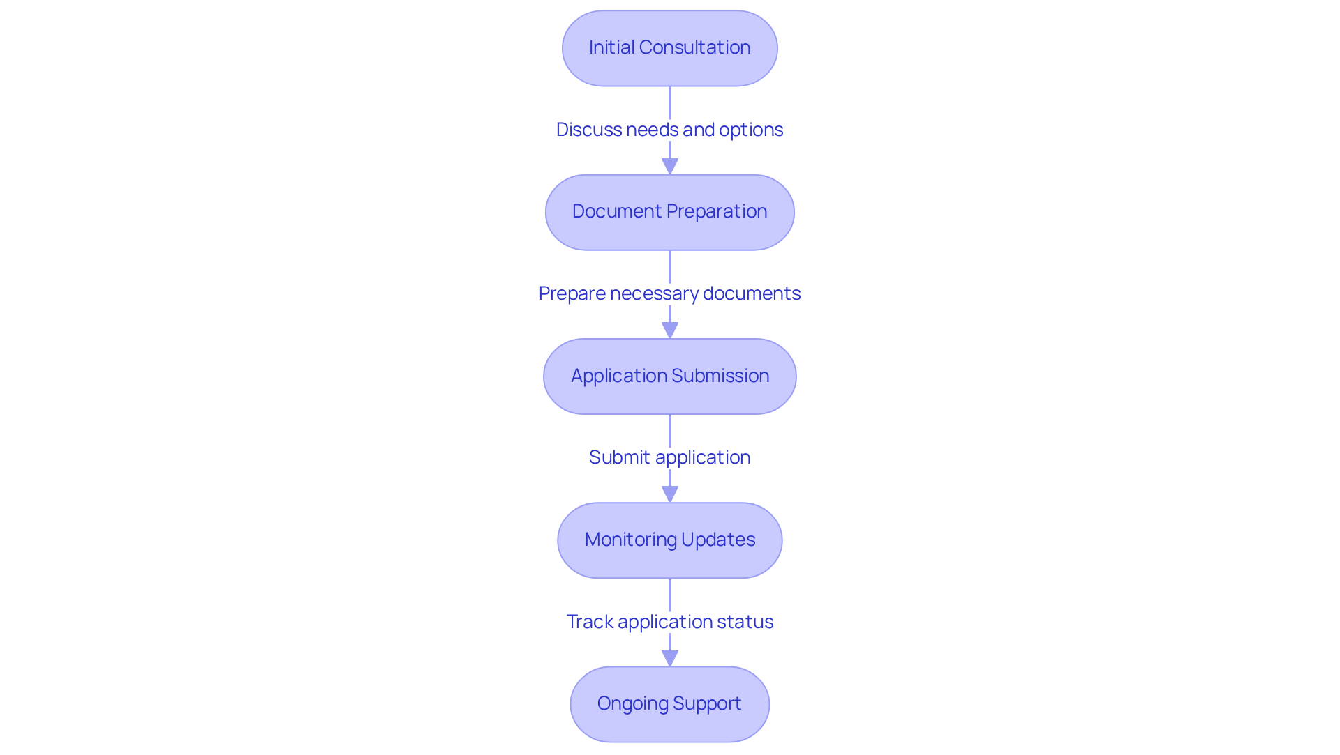 Follow the arrows to see how the law firm assists you at each step of the citizenship application journey, from your first consultation to ongoing support after submission.