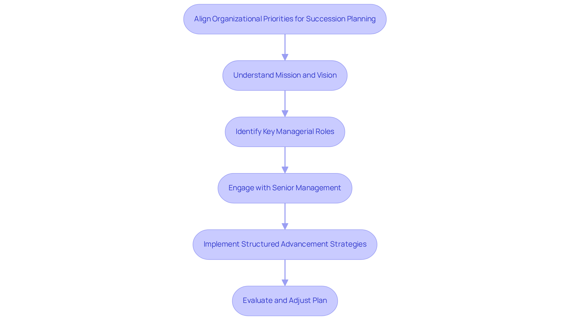Each box represents a step in the succession planning process. Follow the arrows to see how each step leads to the next, ensuring that your leadership development aligns with your organization's goals.