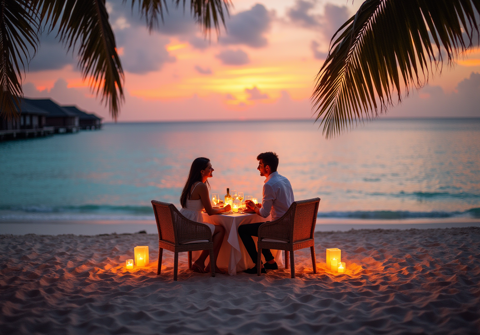 Romantic Dinner on the Beaches of Maldives