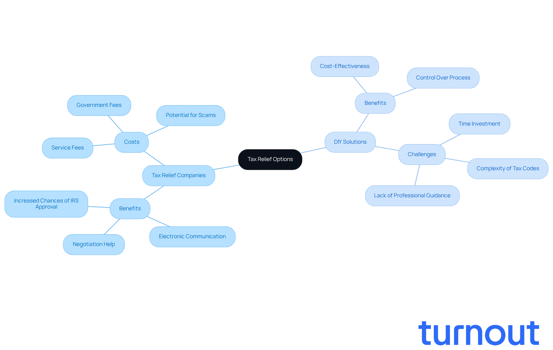 The central node represents the overall topic, while the branches show the two main approaches to tax relief. Each sub-branch highlights specific benefits and challenges, helping you understand the pros and cons of each option. The central node represents the overall topic, while the branches show the two main approaches to tax relief. Each sub-branch highlights specific benefits and challenges, helping you understand the pros and cons of each option.