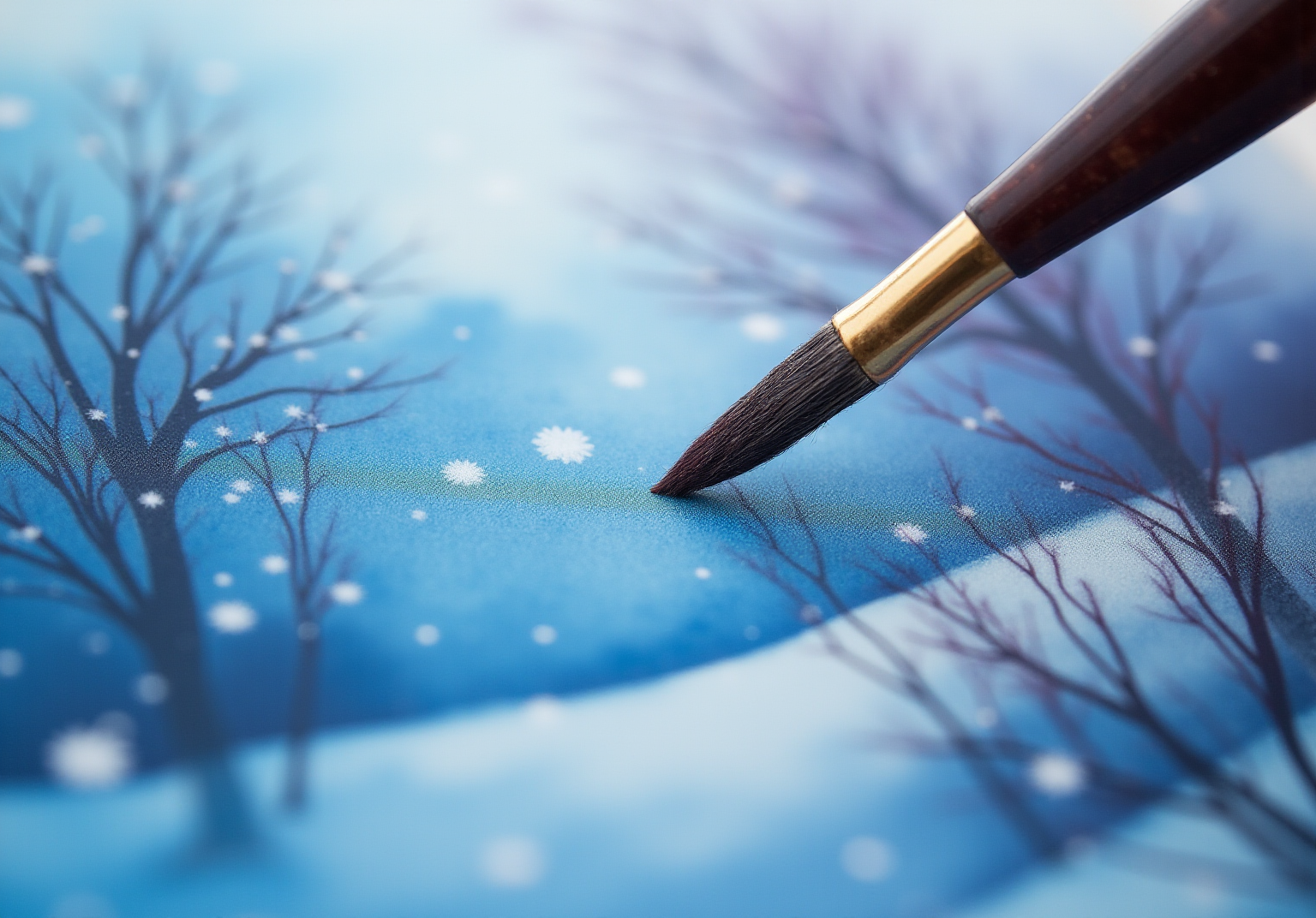 Emotional Winter Landscape in Watercolor Emotional Winter Landscape in Watercolor