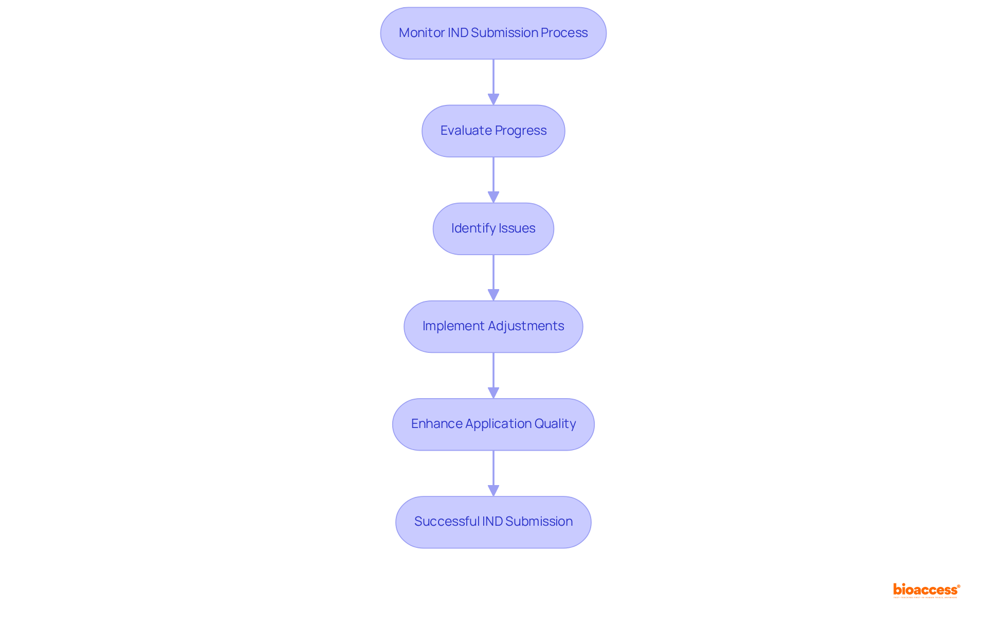 Follow the steps from monitoring to making necessary adjustments. Each box represents a crucial action in the process, leading you closer to a successful IND submission.