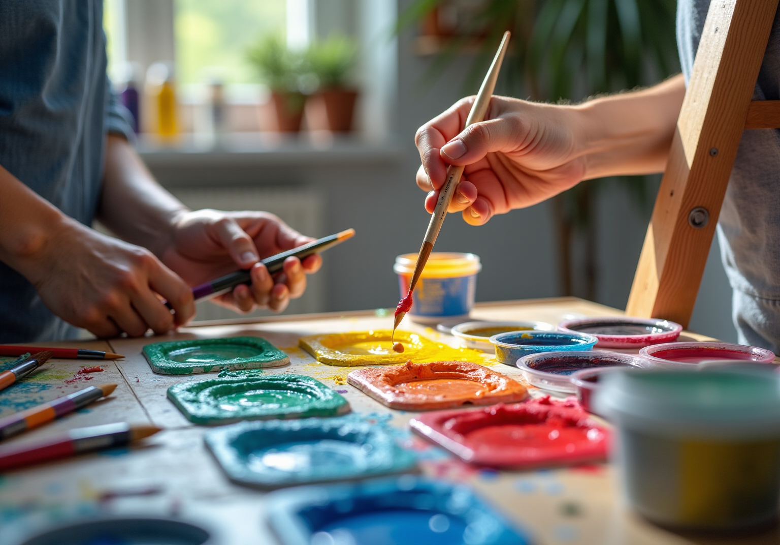 Novice Painter in Action