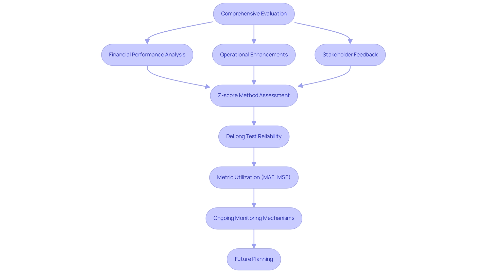 Each box represents a step in the evaluation process, and the arrows indicate the progression from comprehensive evaluation to future planning.