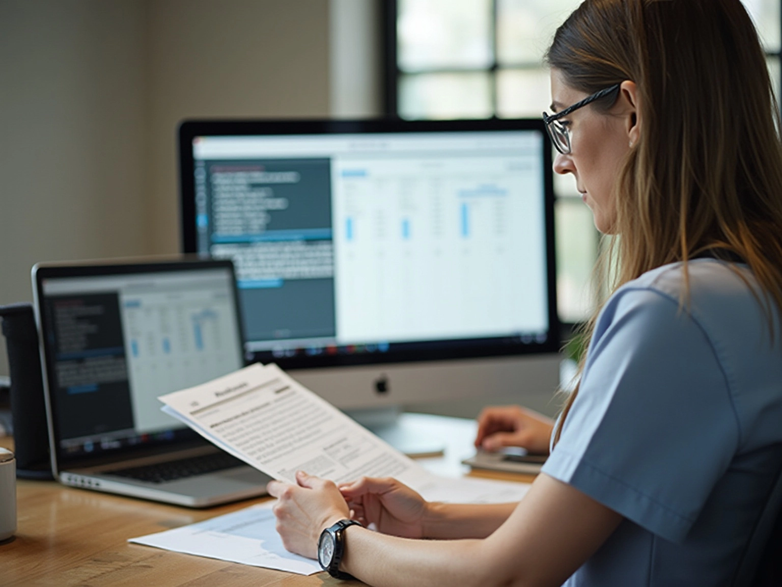 Reviewing Form 990 in a Nonprofit Office Reviewing Form 990 in a Nonprofit Office