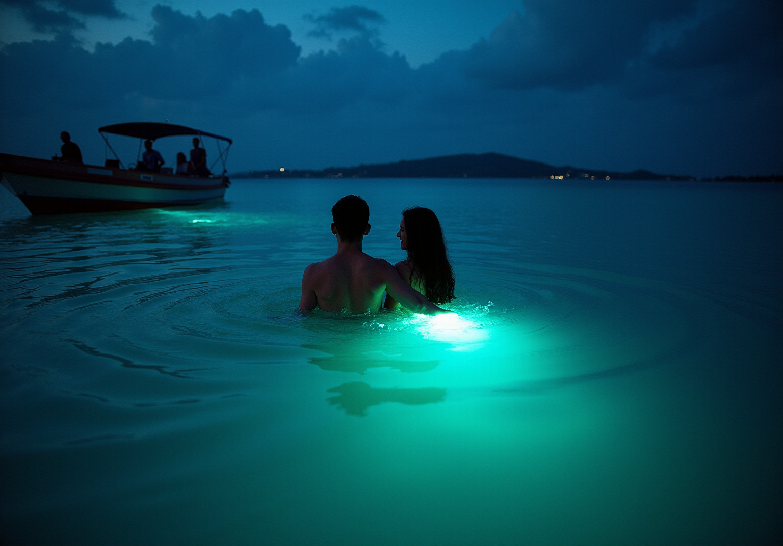 Romantic Evening at Luminous Lagoon