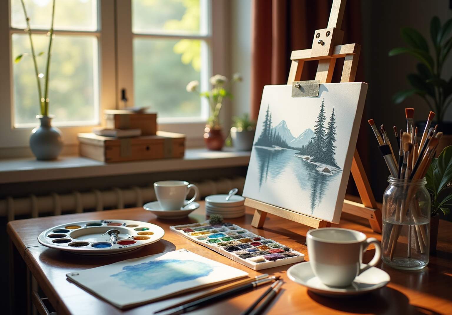Artist's Workspace Ready for Creativity