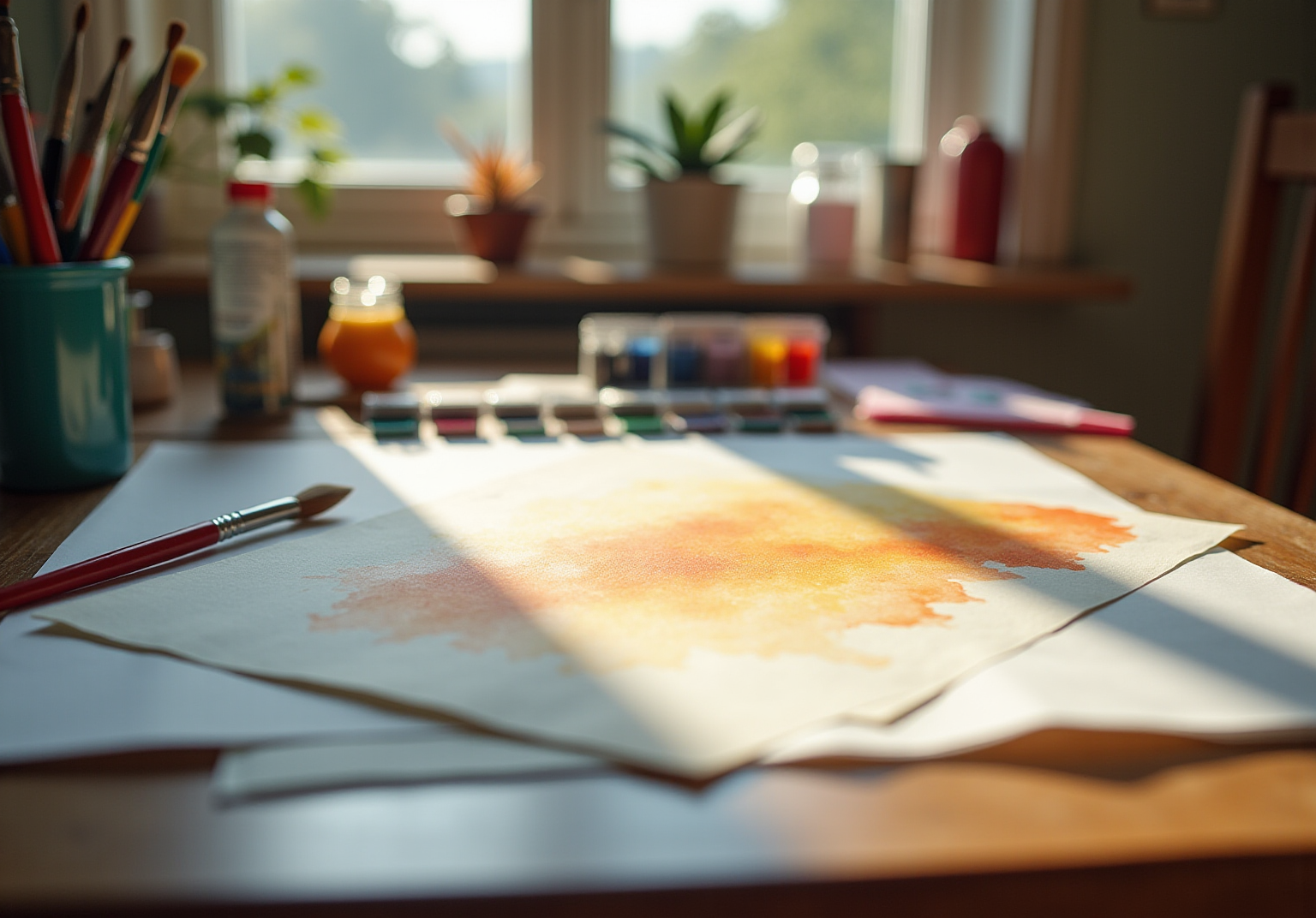 Fabriano Artistico Watercolor Paper in an Artist's Studio Fabriano Artistico Watercolor Paper in an Artist's Studio