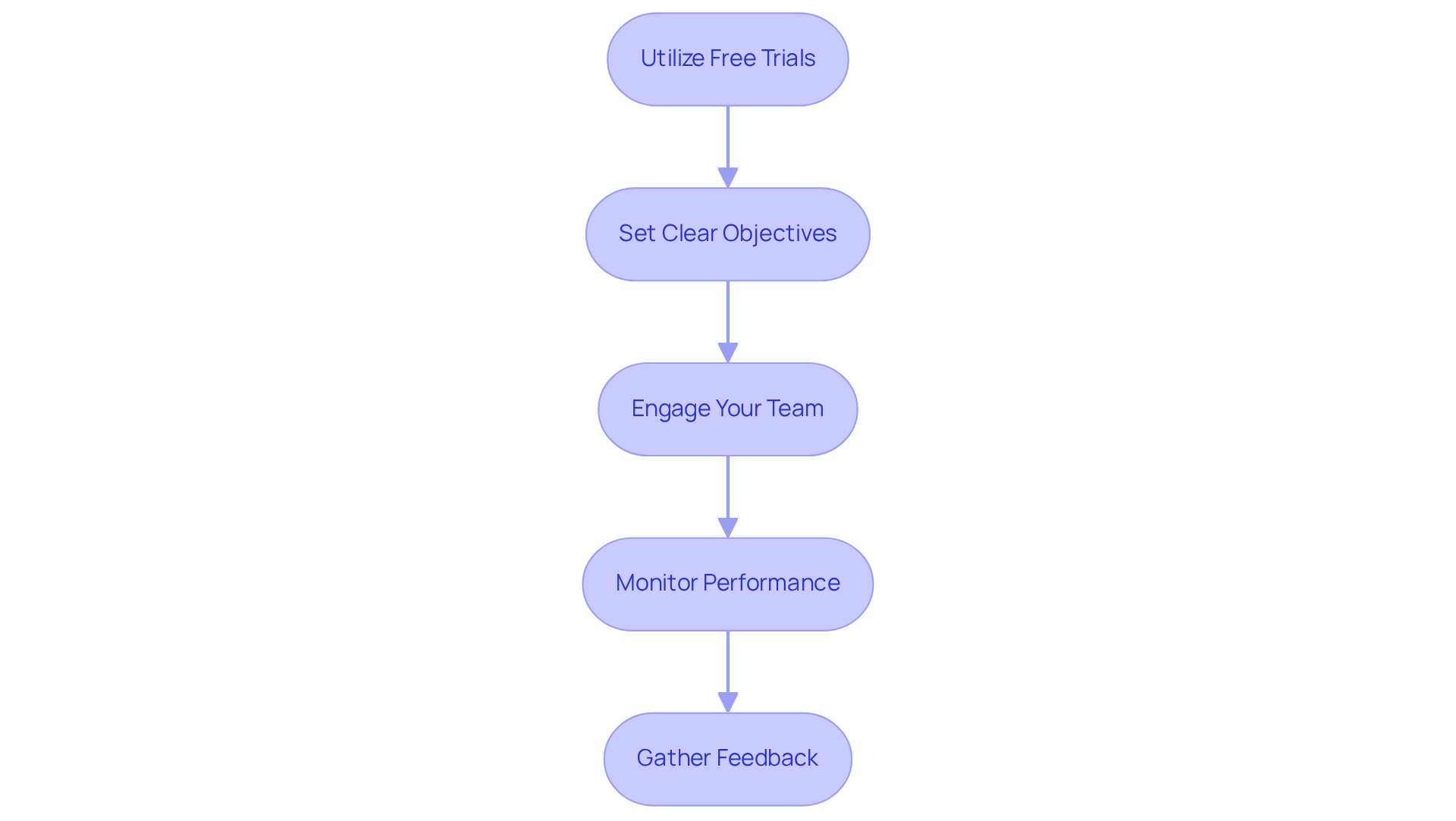 Each box represents a key step in the trial process. Follow the arrows to see how to effectively evaluate the platforms and ensure they meet your business needs. Each box represents a key step in the trial process. Follow the arrows to see how to effectively evaluate the platforms and ensure they meet your business needs.