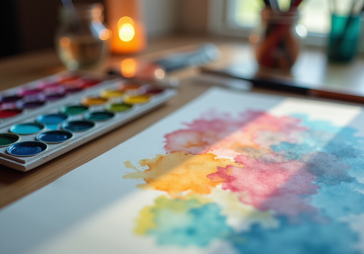 Creative Watercolor Workspace