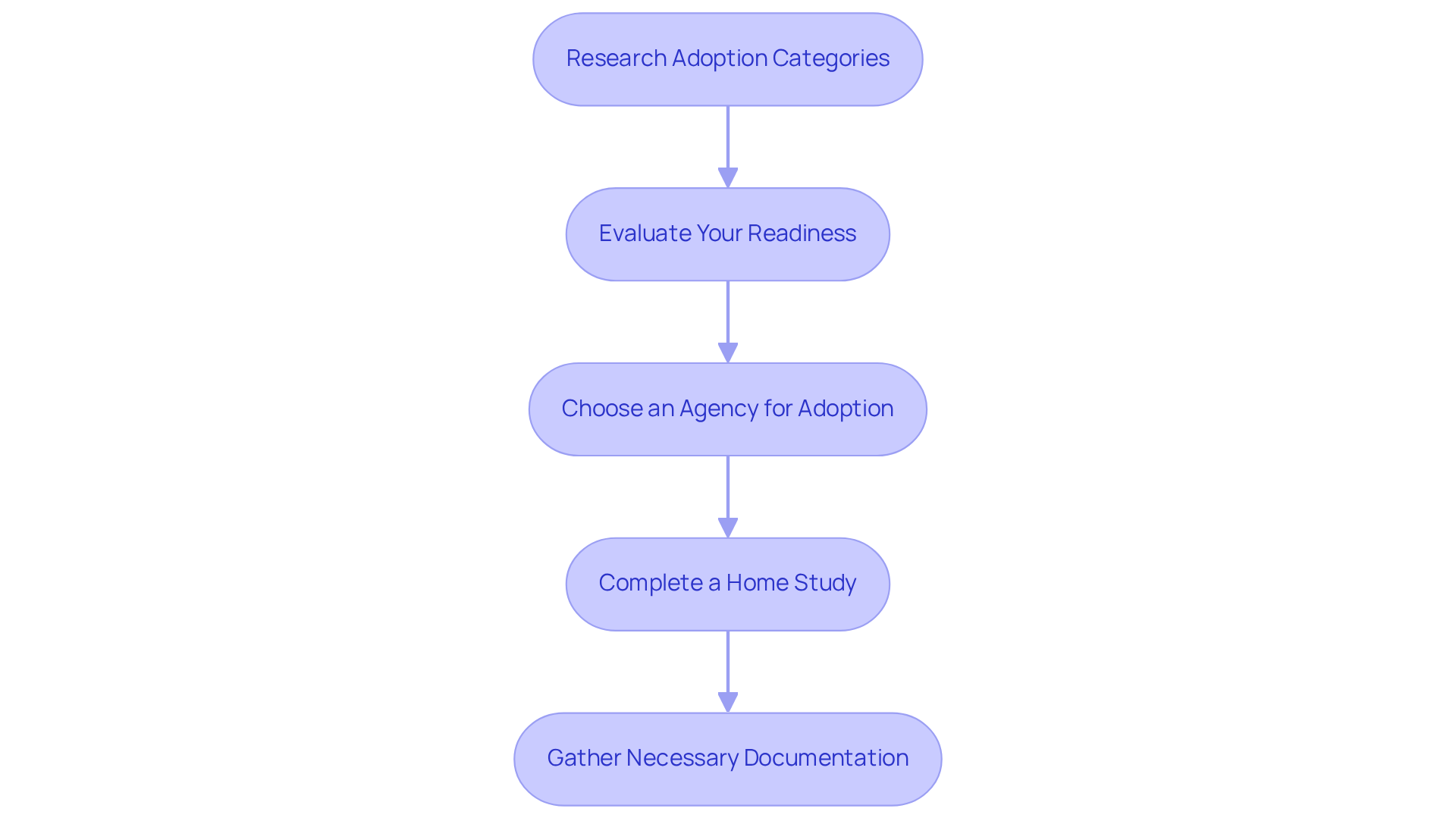 Each box represents a crucial step in your adoption journey. Follow the arrows to see how each step leads to the next, guiding you through the process. Each box represents a crucial step in your adoption journey. Follow the arrows to see how each step leads to the next, guiding you through the process.