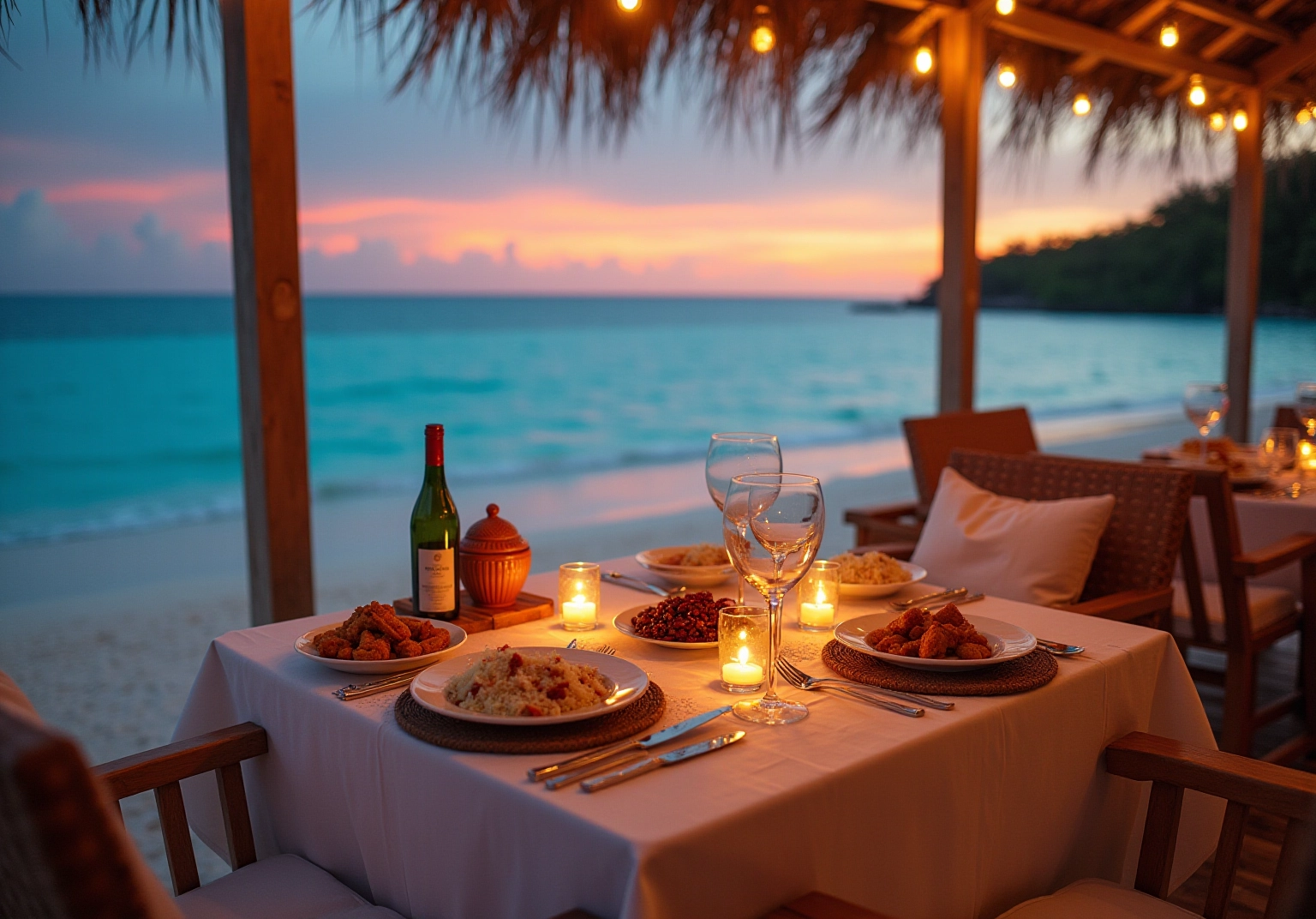 Romantic Beach Dining in the Maldives