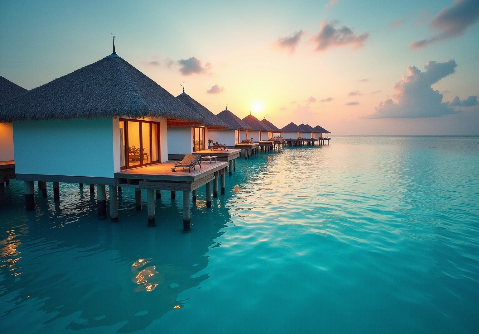 Romantic Overwater Bungalows in Maldives