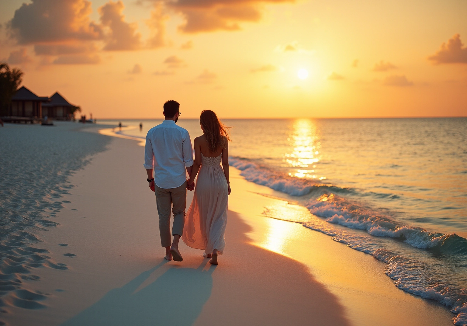 Romantic Stroll on Veligandu Island Beach