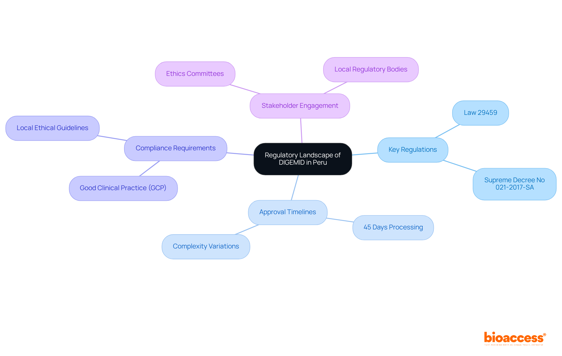 The central node represents the overall regulatory landscape, while each branch shows a key area of focus. Follow the branches to explore specific details and understand how they connect to the main theme.