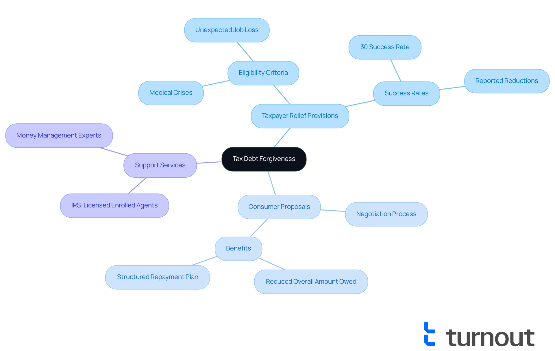 Each branch represents a different method or aspect of tax debt relief. Explore the central idea of tax forgiveness and follow the branches to understand your options and their benefits. Each branch represents a different method or aspect of tax debt relief. Explore the central idea of tax forgiveness and follow the branches to understand your options and their benefits.