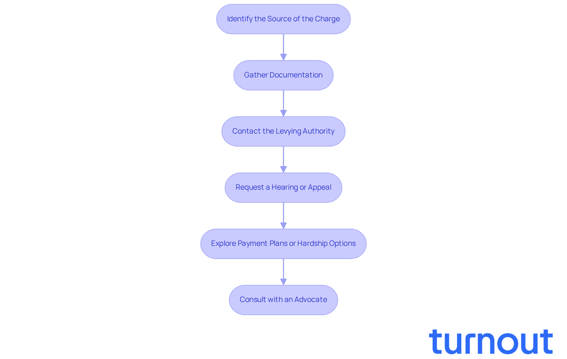 Each box represents a step in the application process. Follow the arrows to see how to move from identifying the charge to consulting with an advocate. This guide helps you understand what to do at each stage.
