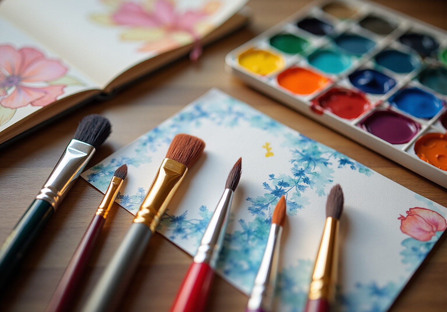 Artistic Workspace: Brushes and Paints Selection Artistic Workspace: Brushes and Paints Selection