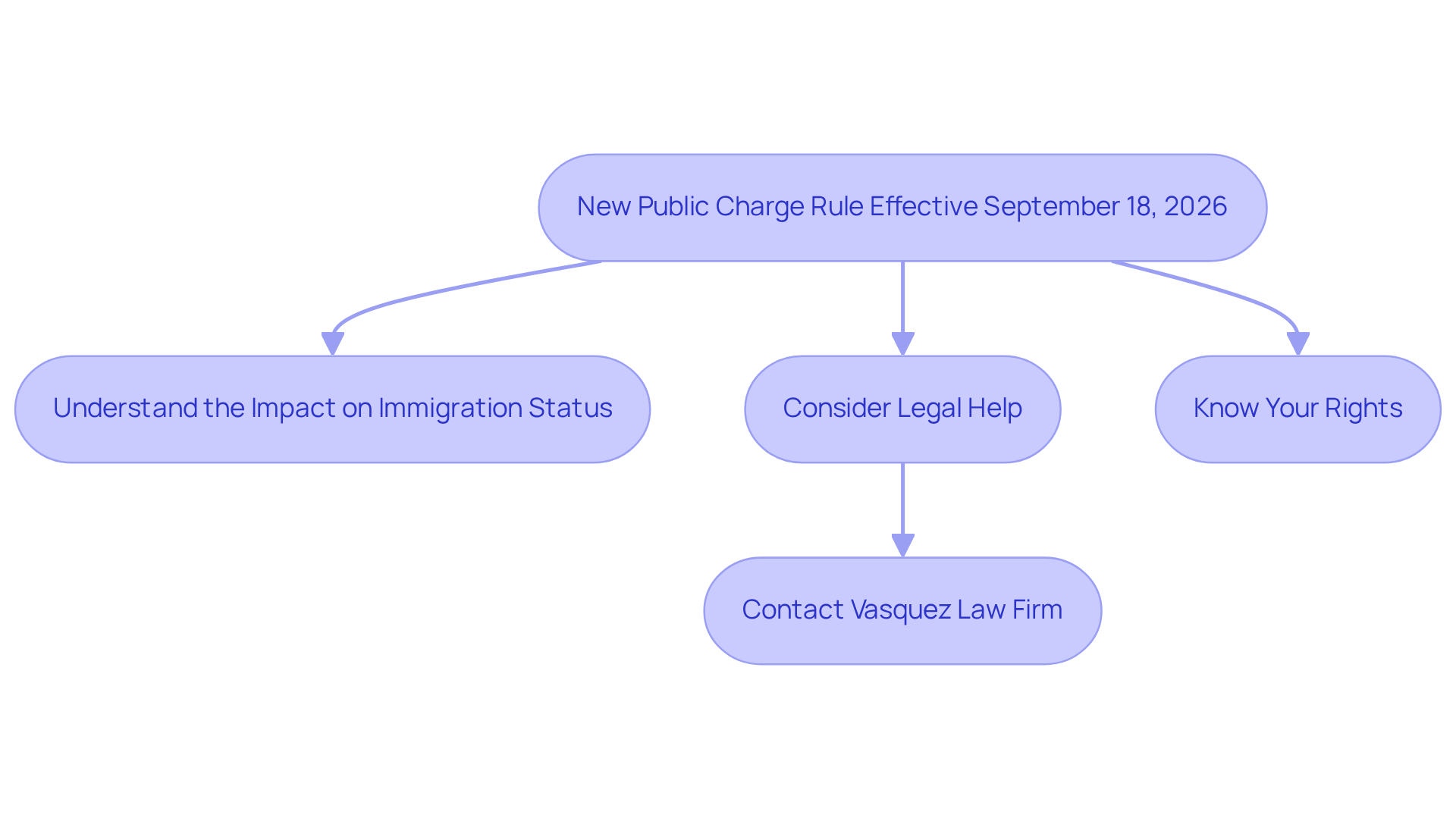 This flowchart guides H1B applicants through the necessary steps to take in light of the new public charge rule. Start at the top with the rule's effective date, then follow the arrows to understand how it affects you, seek legal assistance, and know your rights.
