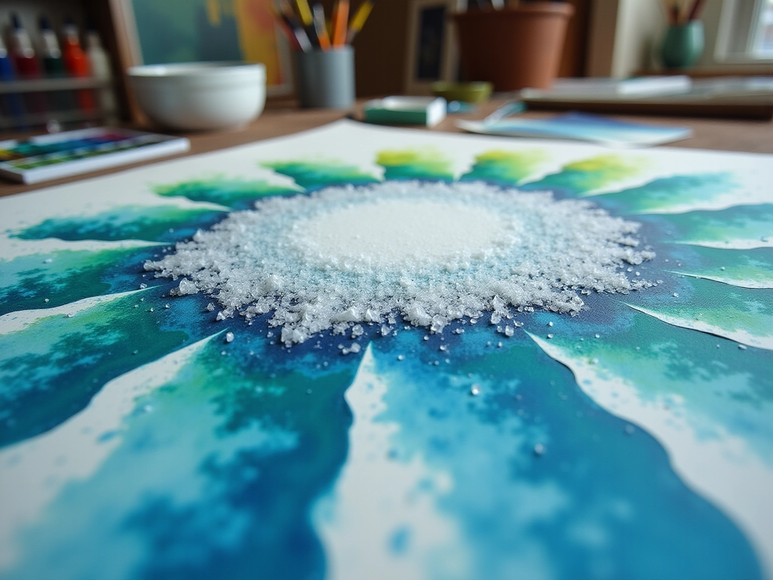 Salt Technique in Watercolor Art