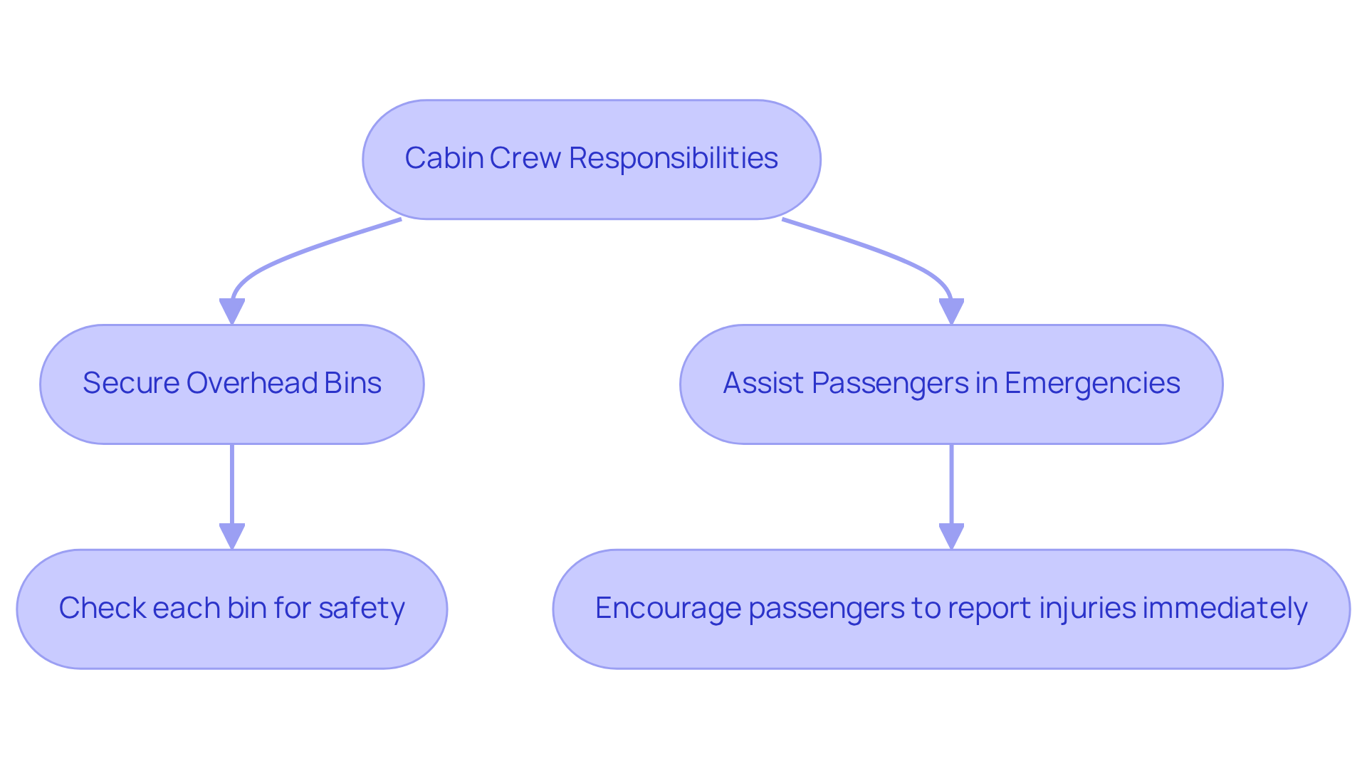 This flowchart illustrates the key actions cabin crew take to ensure your safety during a flight. Follow the arrows to see how they secure the cabin and assist passengers, highlighting the importance of speaking up if you need help. This flowchart illustrates the key actions cabin crew take to ensure your safety during a flight. Follow the arrows to see how they secure the cabin and assist passengers, highlighting the importance of speaking up if you need help.
