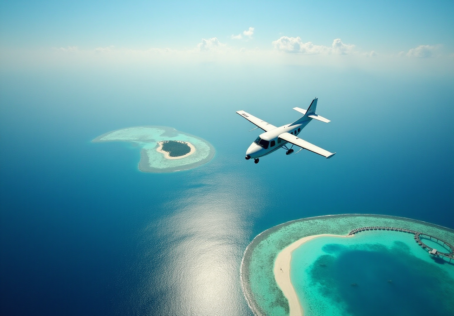 Aerial View of the Maldives Islands