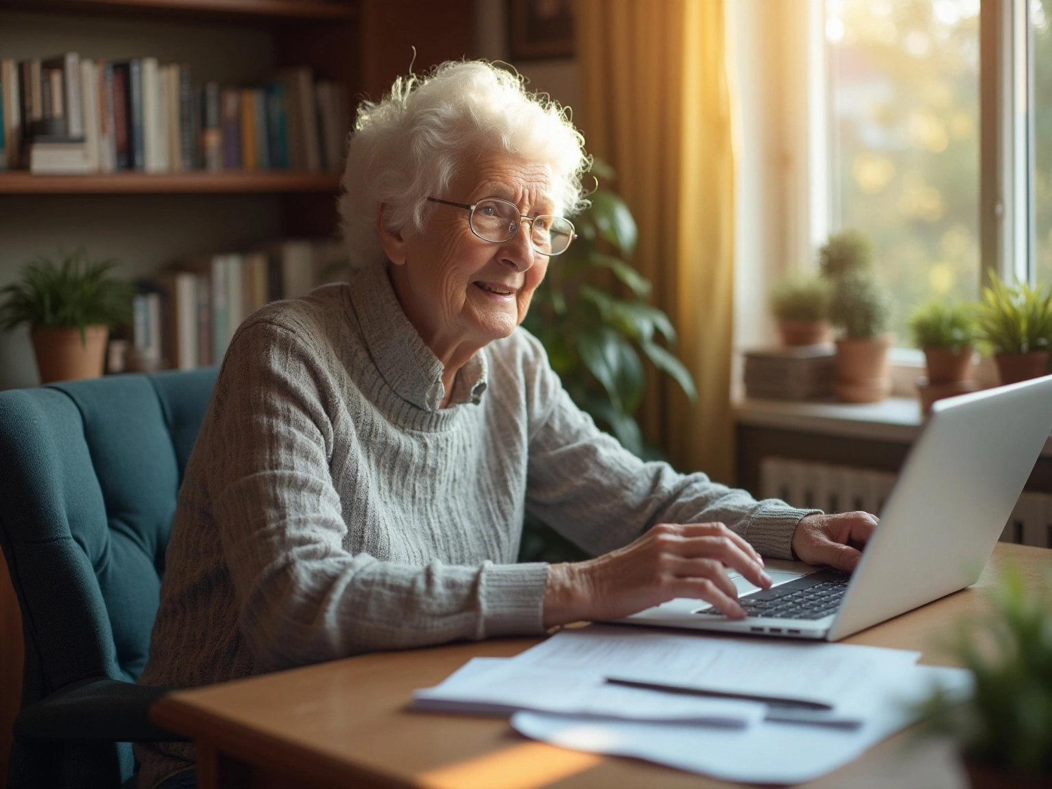 Senior Citizen Navigating Grant Applications