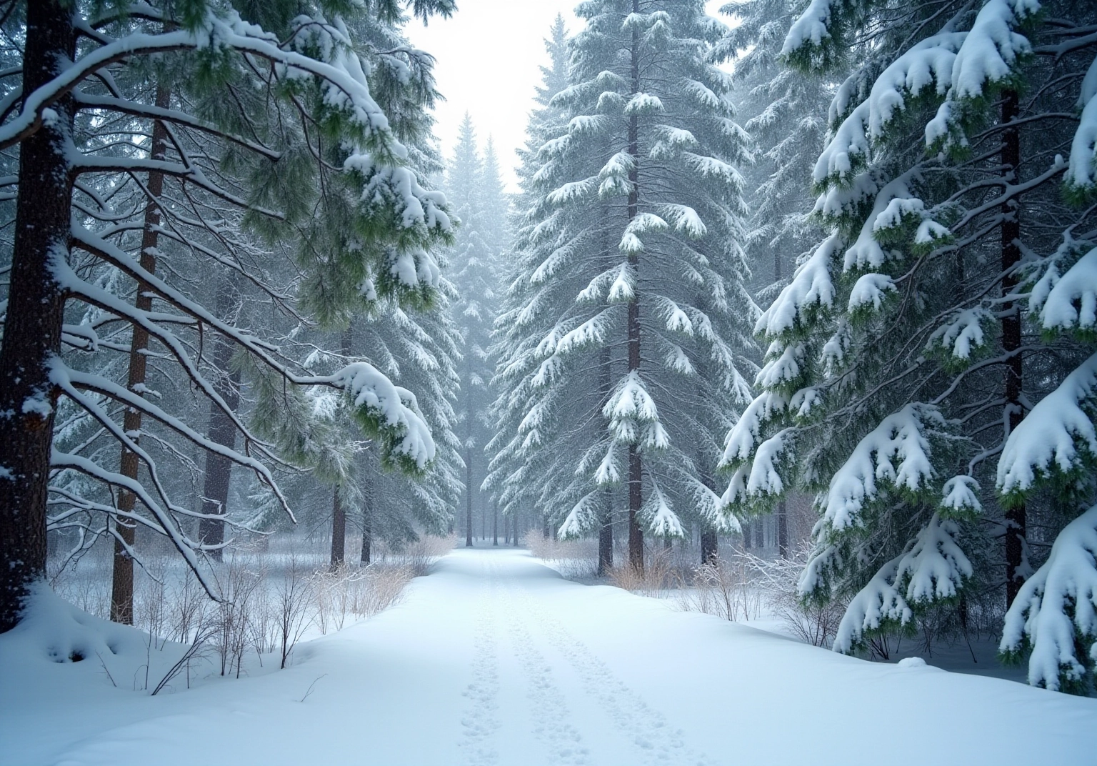 Serene Snowy Pine Forest Serene Snowy Pine Forest