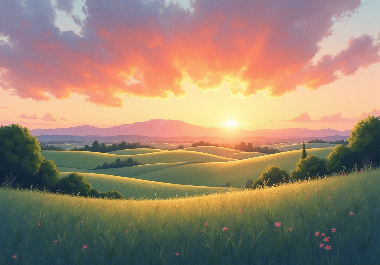 Serene Sunset Landscape