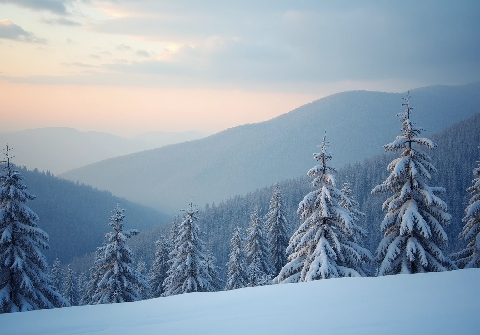 Serene Winter Landscape with Layering Techniques Serene Winter Landscape with Layering Techniques