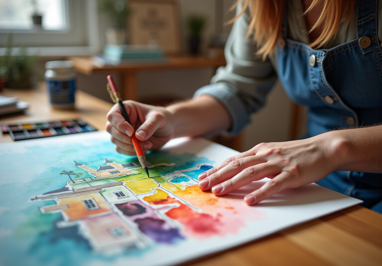 Artist Kelly Swain at Work with Holbein Watercolors Artist Kelly Swain at Work with Holbein Watercolors