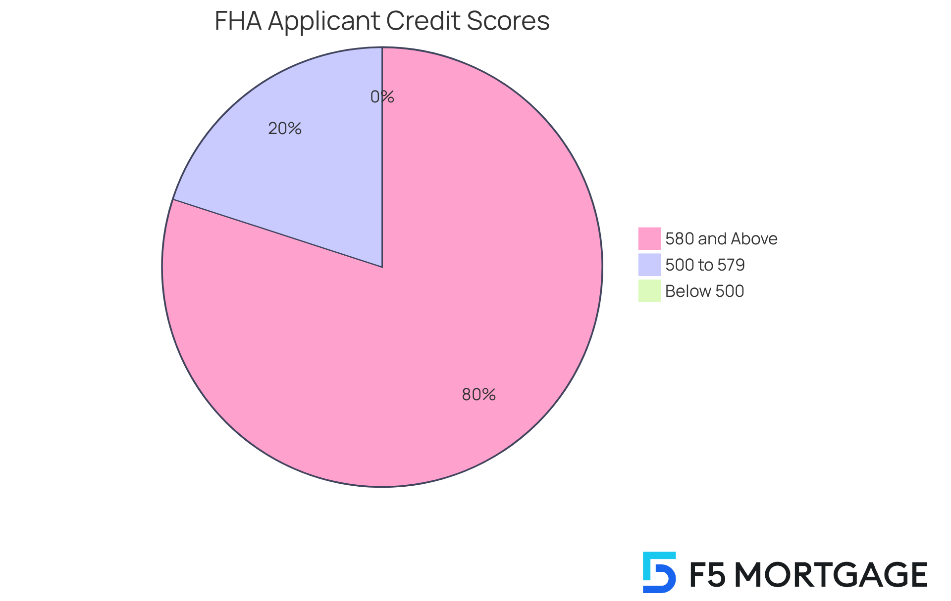 Each slice shows the proportion of applicants within specific credit score ranges &mdash; the larger the slice, the more applicants fall within that category.