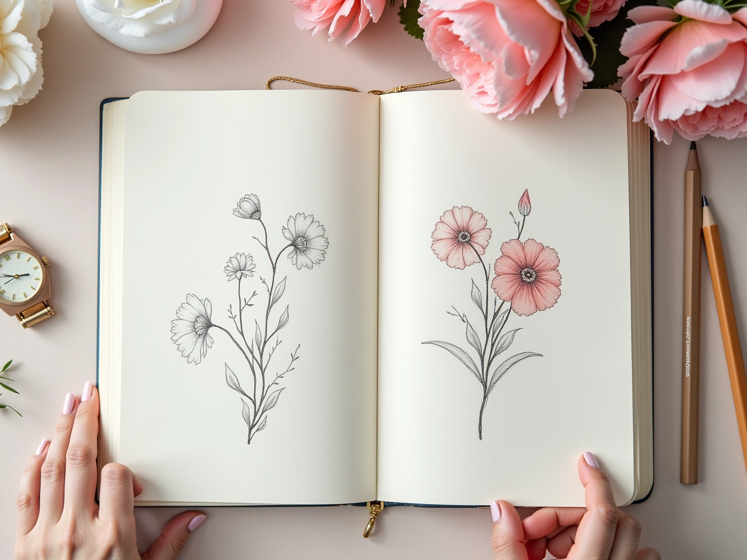 Sketching Floral Compositions Sketching Floral Compositions