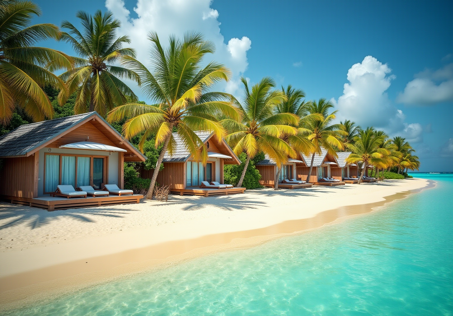 Charming Beachfront Bungalows in the Maldives