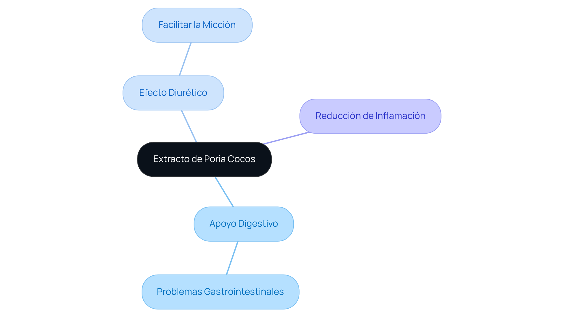 El nodo central representa el extracto, y las ramas muestran sus propiedades y beneficios. Sigue las ramas para entender cómo cada aspecto contribuye al bienestar general.