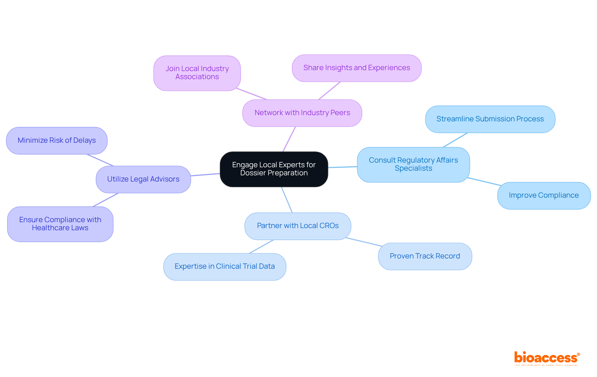 The central node represents the main theme, while the branches show different strategies to enhance dossier preparation. Each strategy can be explored further for more insights.