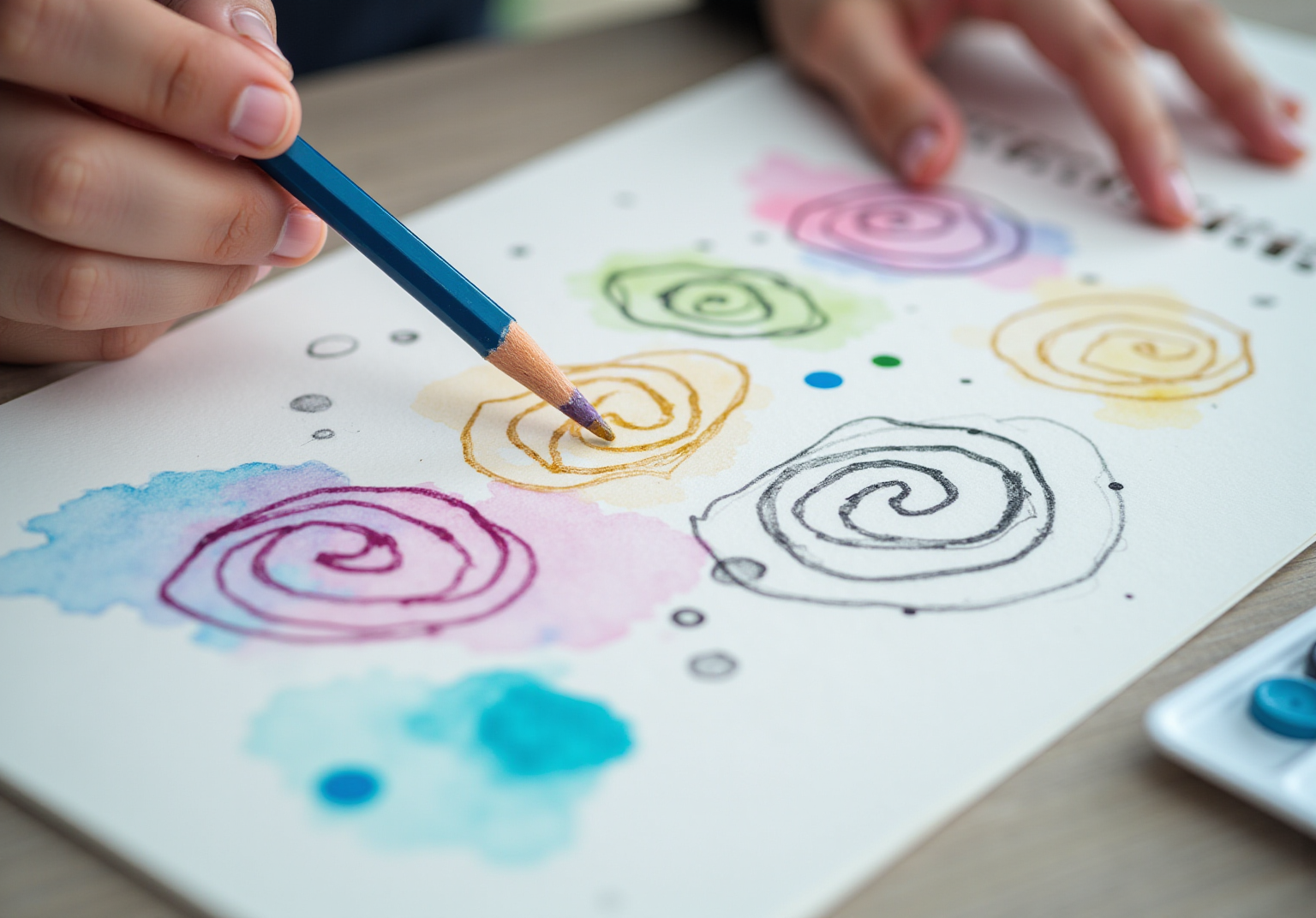 Exploring Pencil Patterns in Watercolor Art